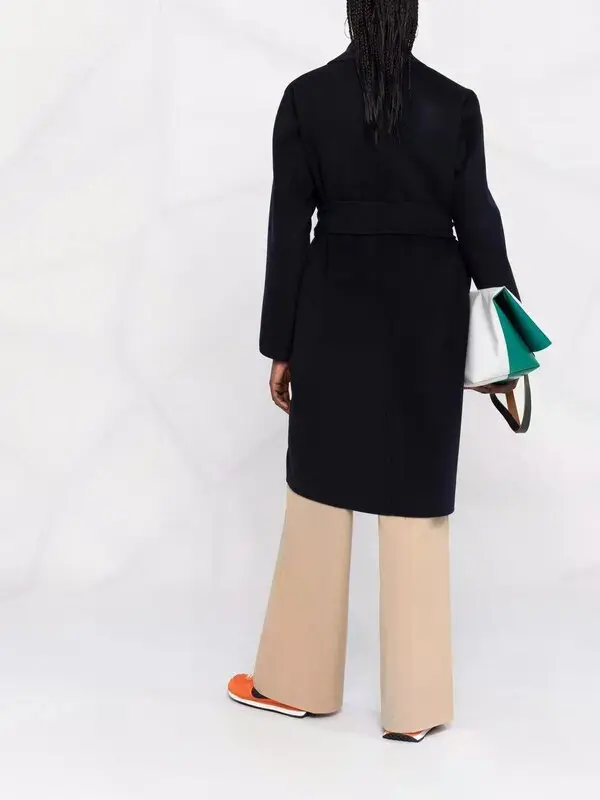 10 CORSO COMO Belted Single-breasted Wool Coat - Blue
