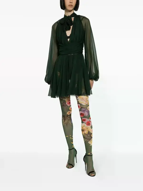 Dolce & Gabbana V-neck Silk Dress