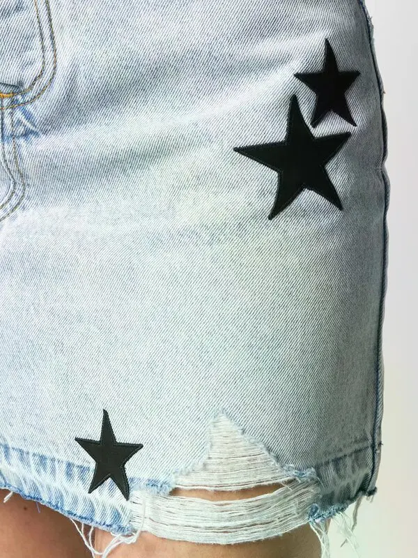 Amiri Star Patch Denim Skirt