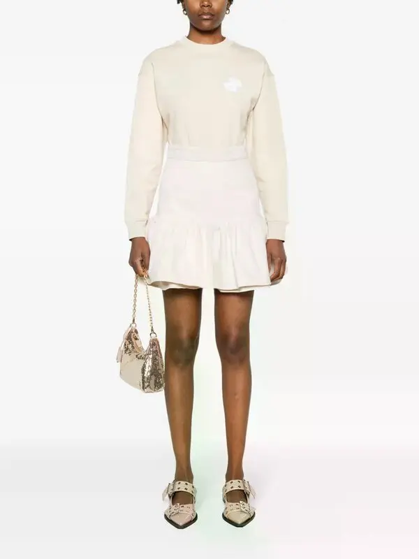PATOU Ruffled Denim Miniskirt - Neutrals