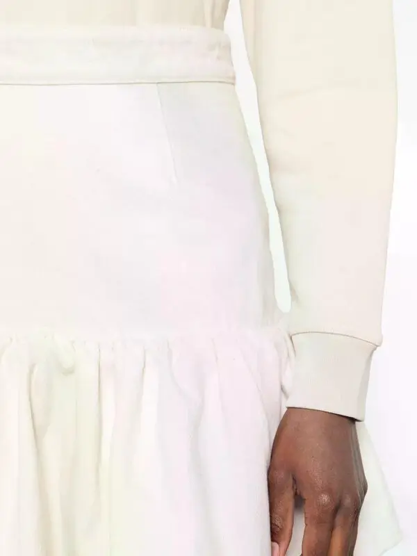 PATOU Ruffled Denim Miniskirt - Neutrals