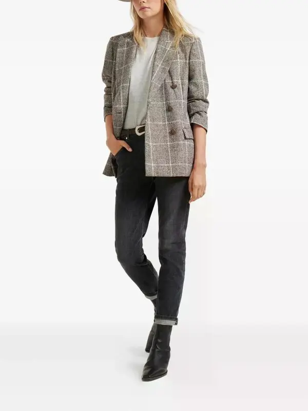 Brunello Cucinelli Crewneck T-shirt With Turn-up Cuffs - Grey