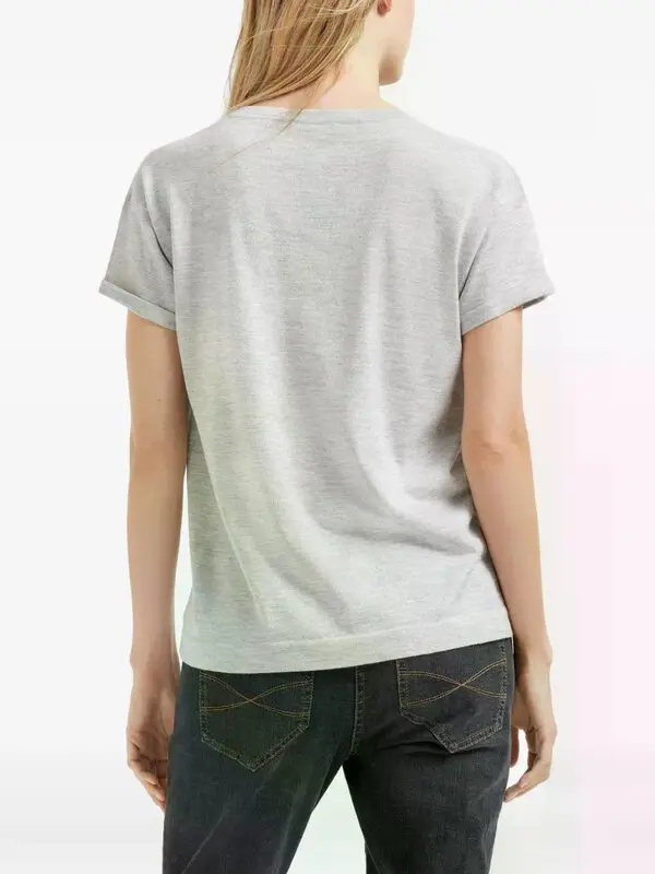 Brunello Cucinelli Crewneck T-shirt With Turn-up Cuffs - Grey