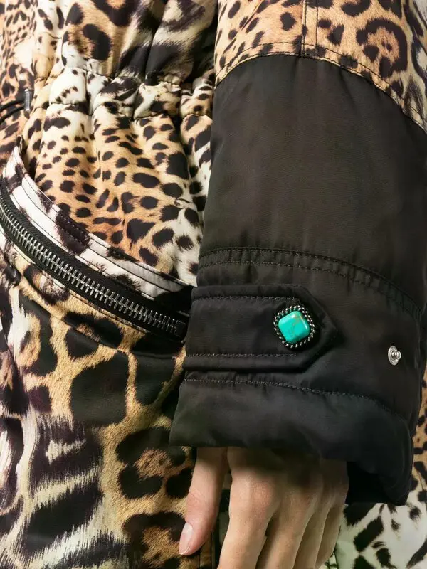 Roberto Cavalli Animal-print Padded Hooded Coat