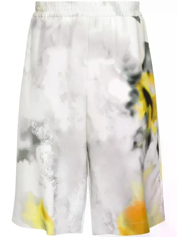 Alexander McQueen Obscured Flower Shorts - White