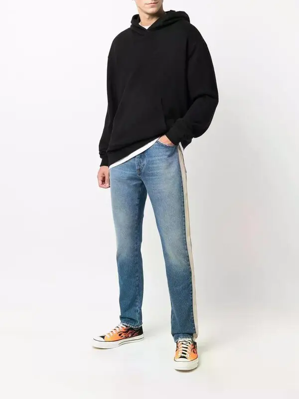 Palm Angels Side-stripe Straight-leg Jeans