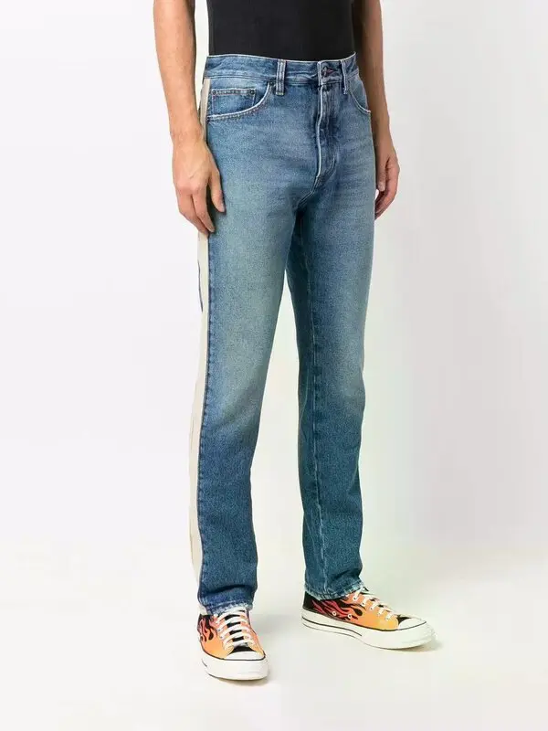 Palm Angels Side-stripe Straight-leg Jeans