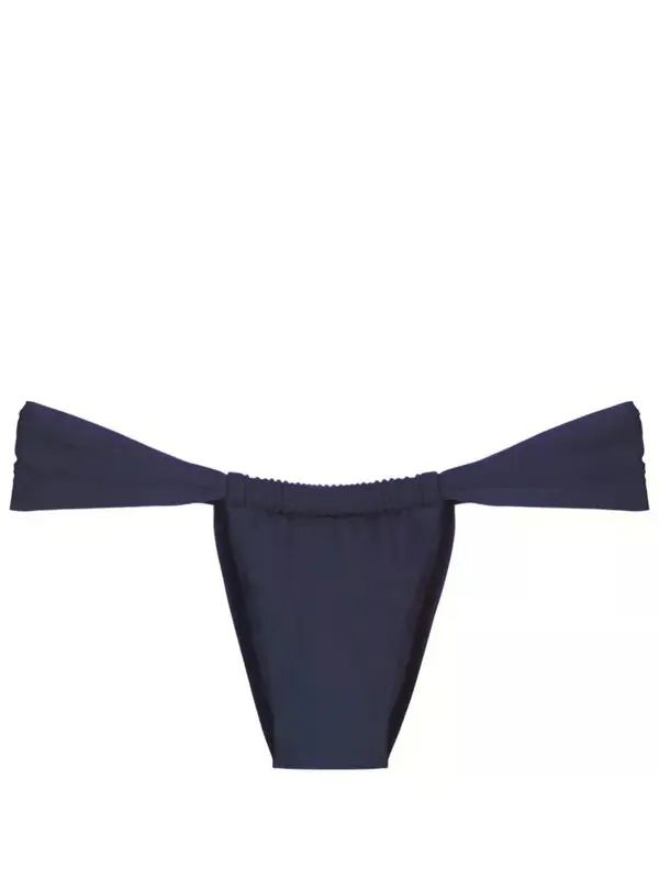AMIR SLAMA Gathered Low-waisted Bikini Bottoms - Blue