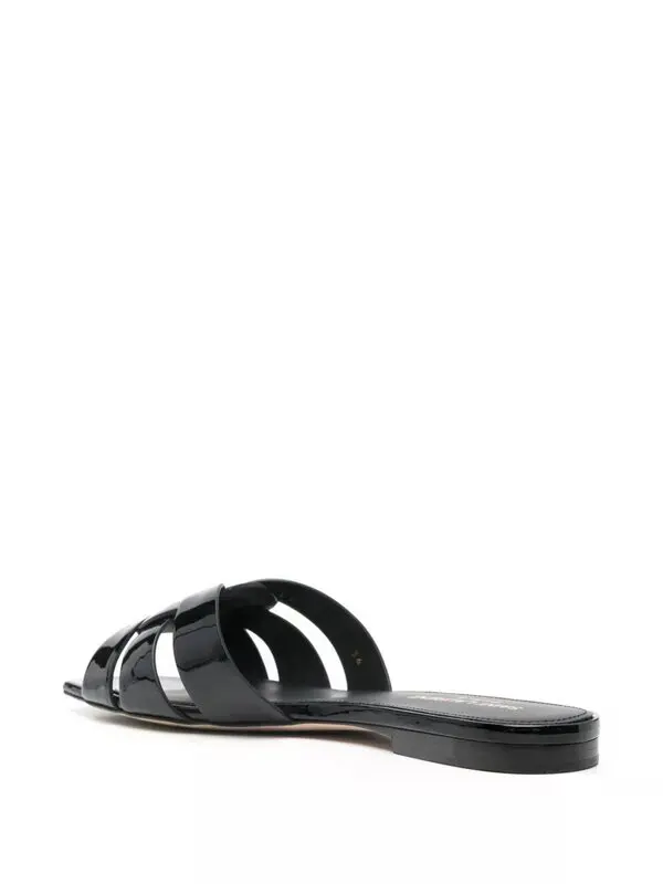 Saint Laurent Tribute Flat Sandals - Black