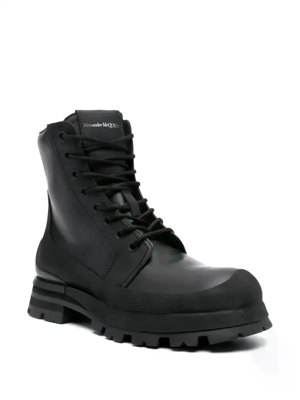 Alexander McQueen Lace-up Leather Boots