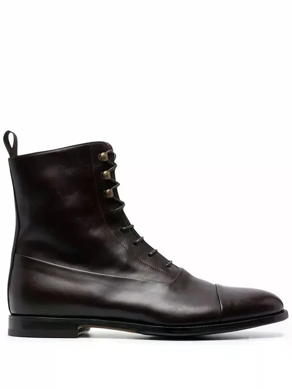 SCAROSSO Archie Lace-up Ankle Boots - Brown