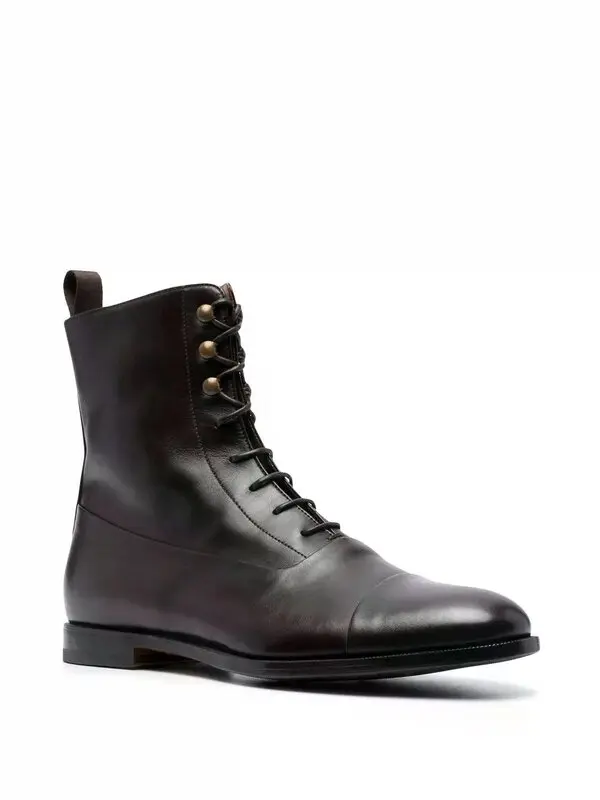 SCAROSSO Archie Lace-up Ankle Boots - Brown