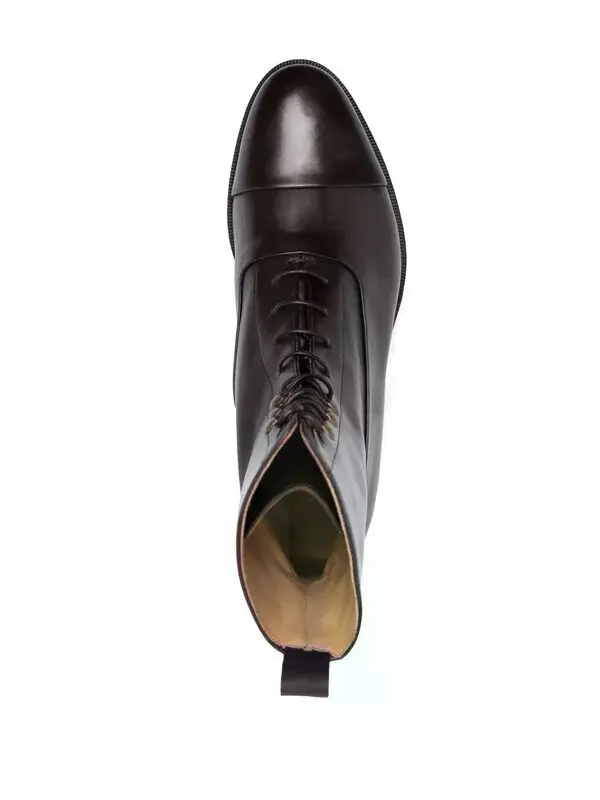 SCAROSSO Archie Lace-up Ankle Boots - Brown
