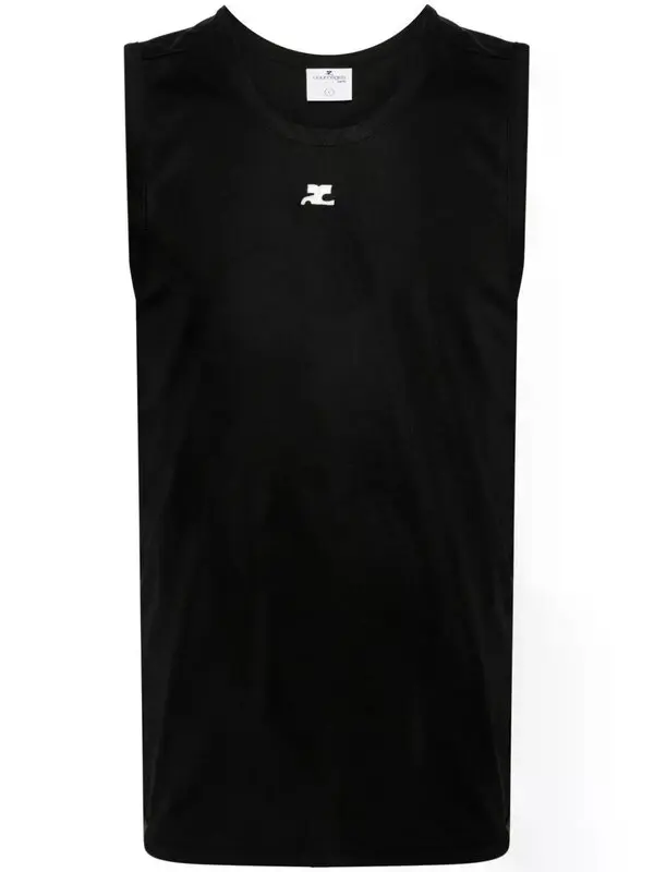 COURREGES Logo-appliqué Top