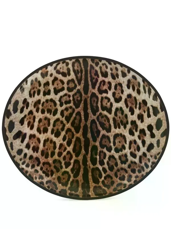 Dolce & Gabbana Porcelain Leopard-print Platter - Brown