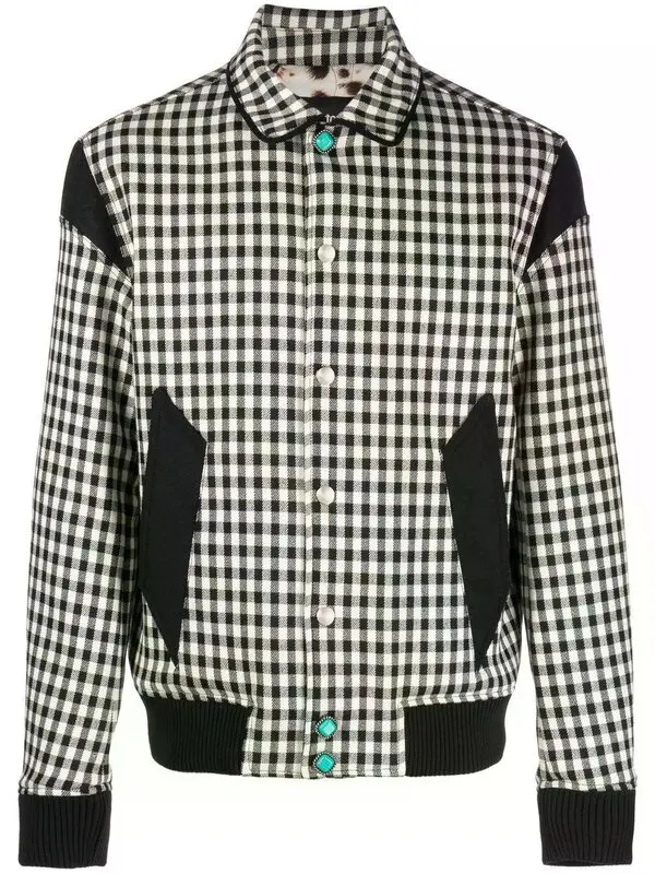 Roberto Cavalli Gingham-check Shirt-collar Jacket