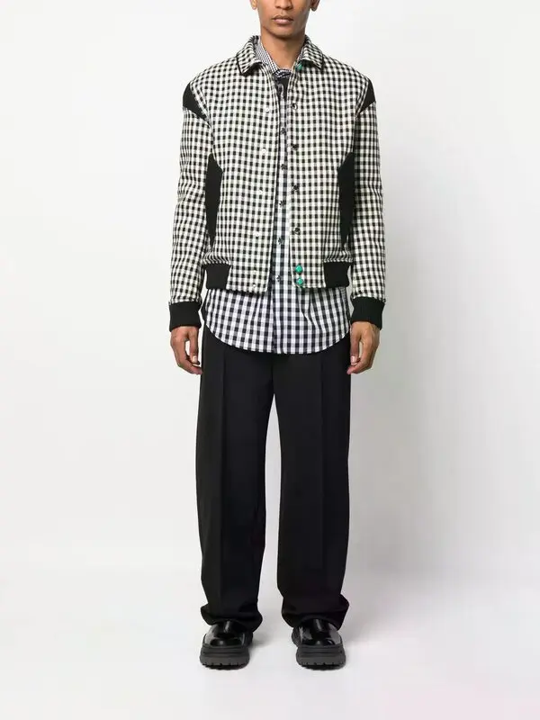 Roberto Cavalli Gingham-check Shirt-collar Jacket