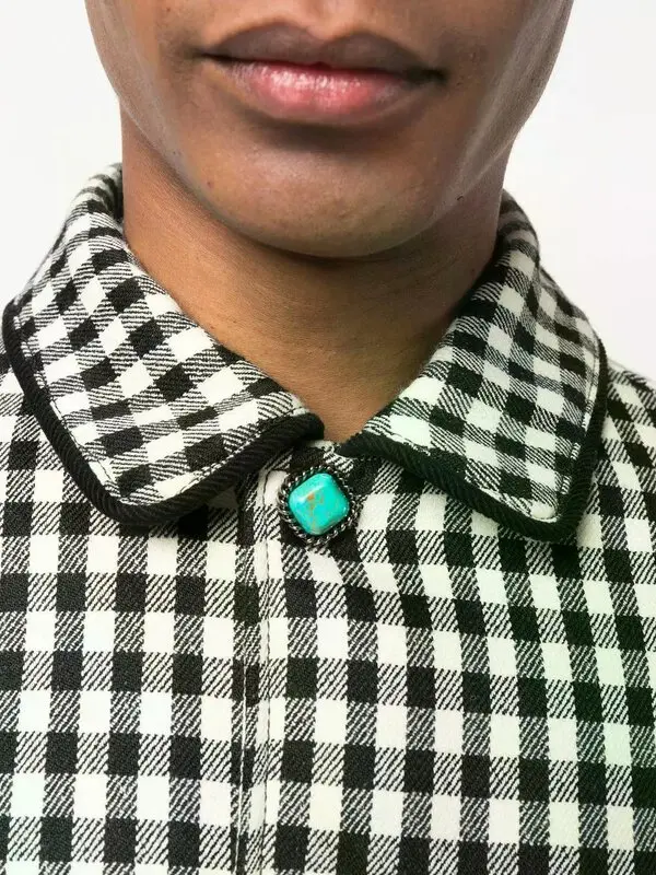Roberto Cavalli Gingham-check Shirt-collar Jacket