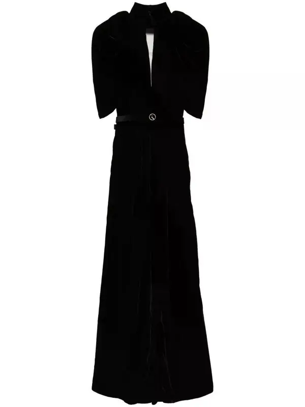 SAIID KOBEISY Velvet Jumpsuit - Black