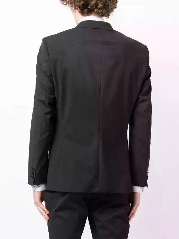 BOSS Single-breasted Stretch-wool Blazer - Black