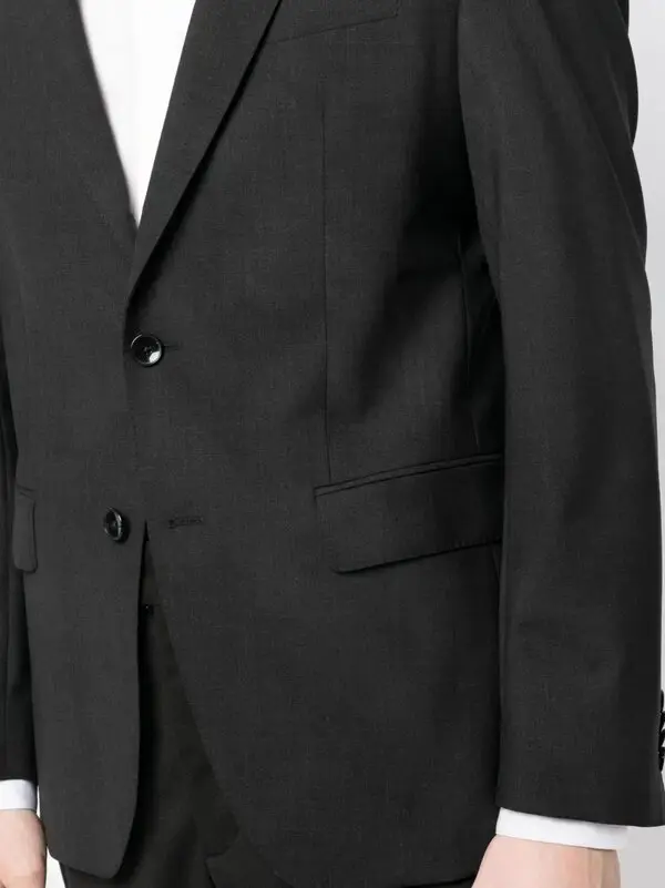BOSS Single-breasted Stretch-wool Blazer - Black