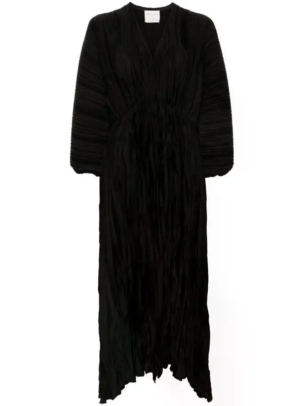 FORTE_FORTE Plissé-effect Satin Dress