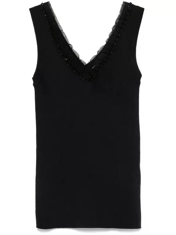 P.a.r.o.s.h Beaded Tank Top - Black