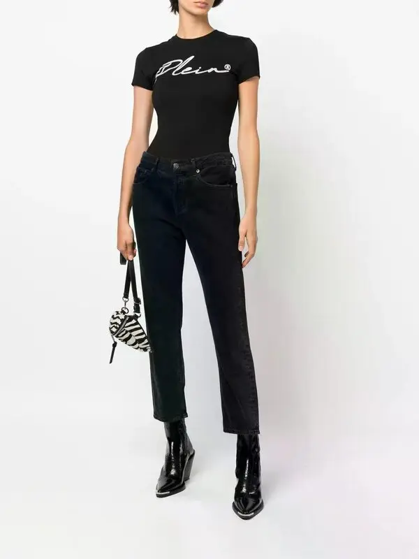 Philipp Plein Crystal-embellished Logo Cotton T-shirt - Black