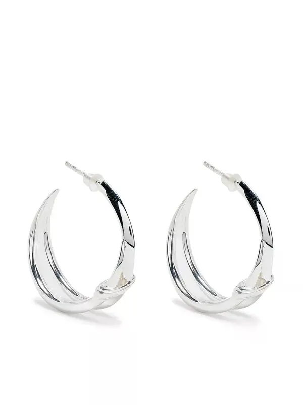 SHAUN LEANE Double Looped Hoop Earrings - Silver