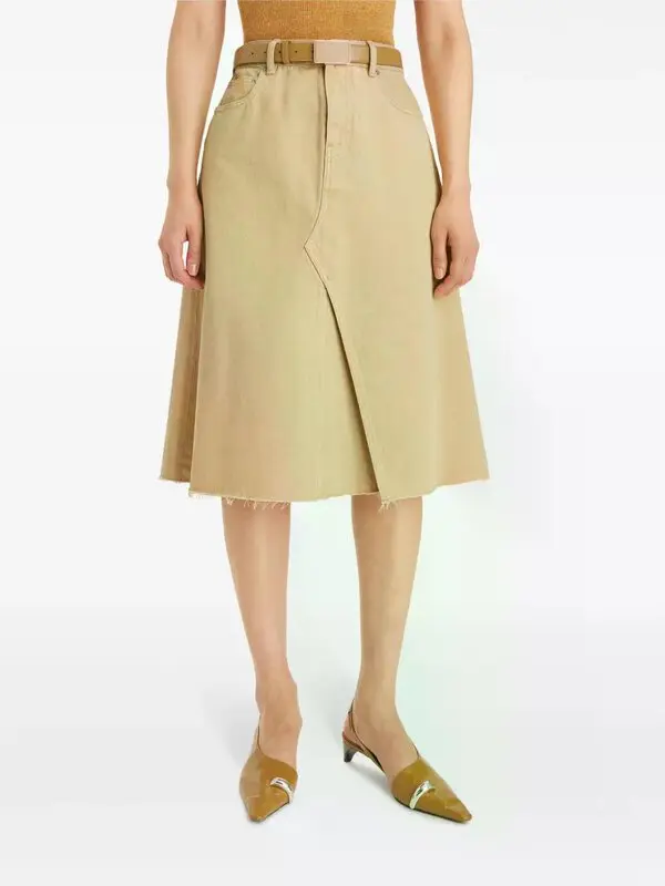 Tory Burch Deconstructed Denim Midi Skirt