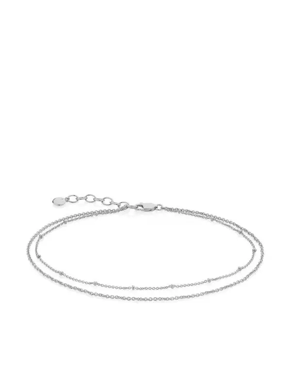 Monica Vinader Recycled Double Chain Anklet - Silver