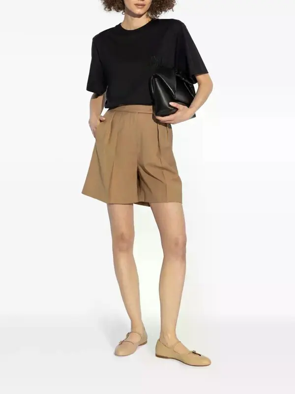 Max Mara Monogram-embroidered Cotton T-shirt - Black