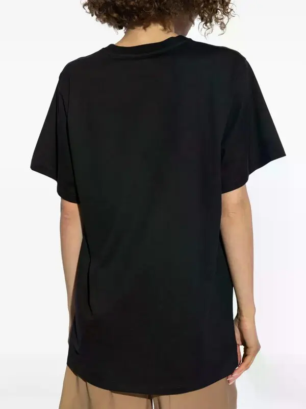 Max Mara Monogram-embroidered Cotton T-shirt - Black