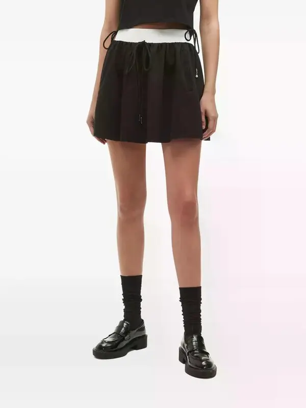 B+AB Cotton-blend A-line Skirt With Drawstring Waist
