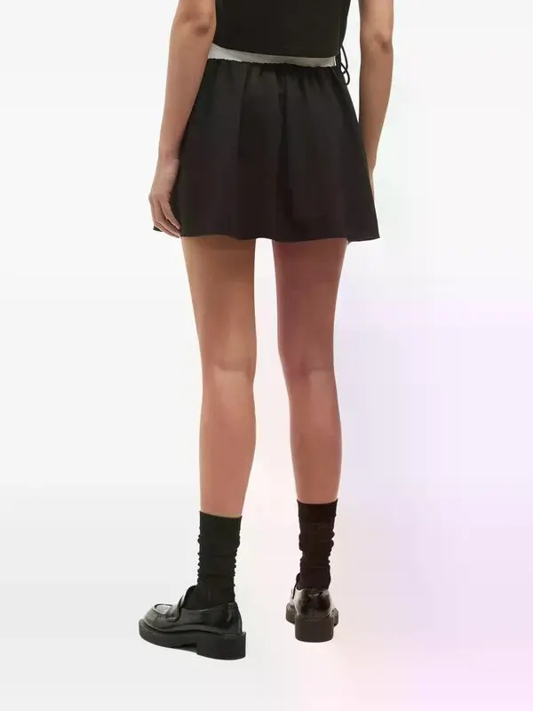 B+AB Cotton-blend A-line Skirt With Drawstring Waist
