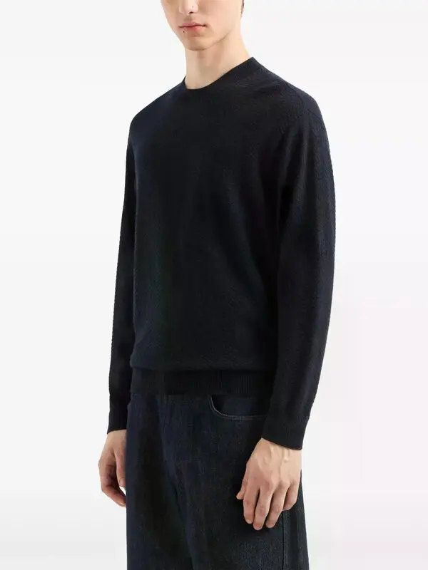 Emporio Armani Chevron-knit Sweater