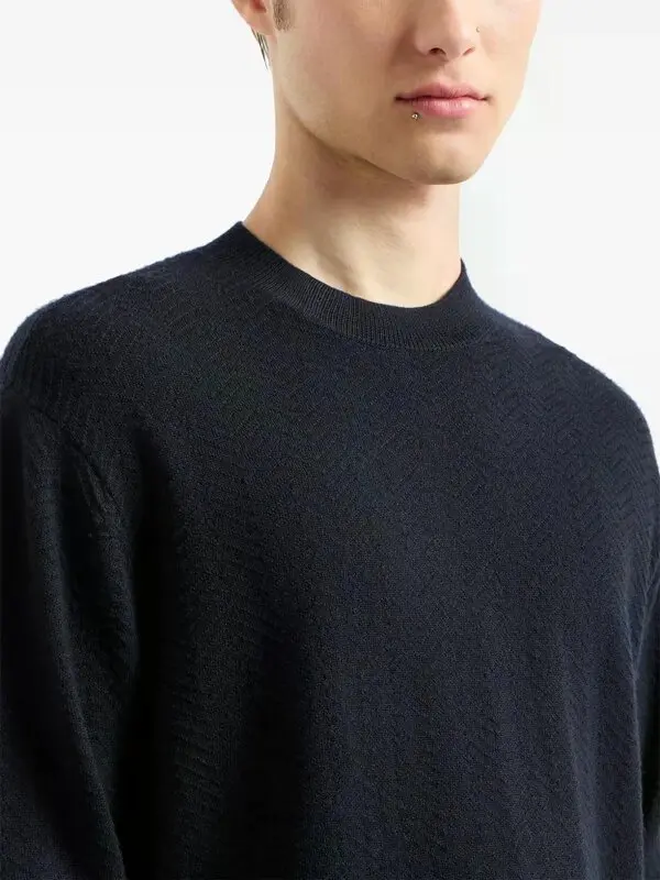 Emporio Armani Chevron-knit Sweater