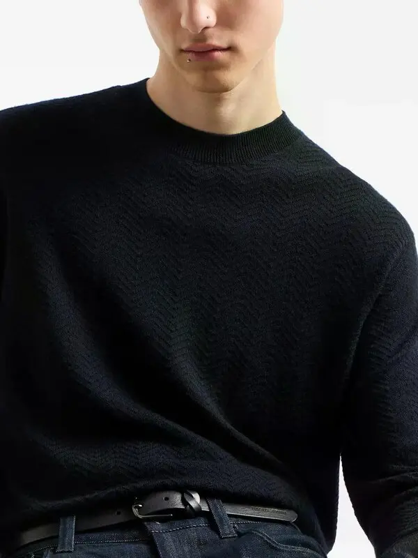 Emporio Armani Chevron-knit Sweater