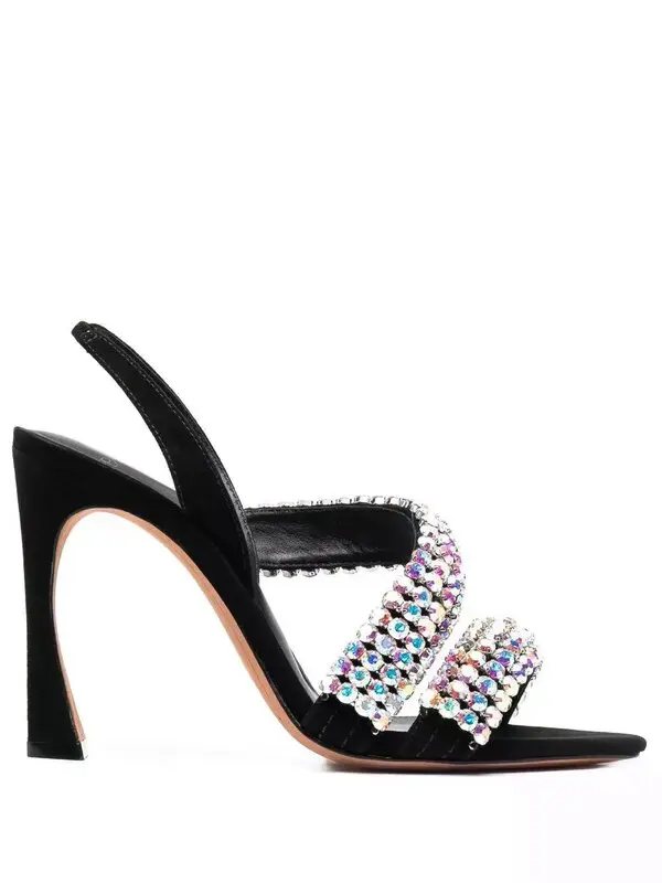 ALEXANDRE BIRMAN Crystal-embellished Leather Sandals