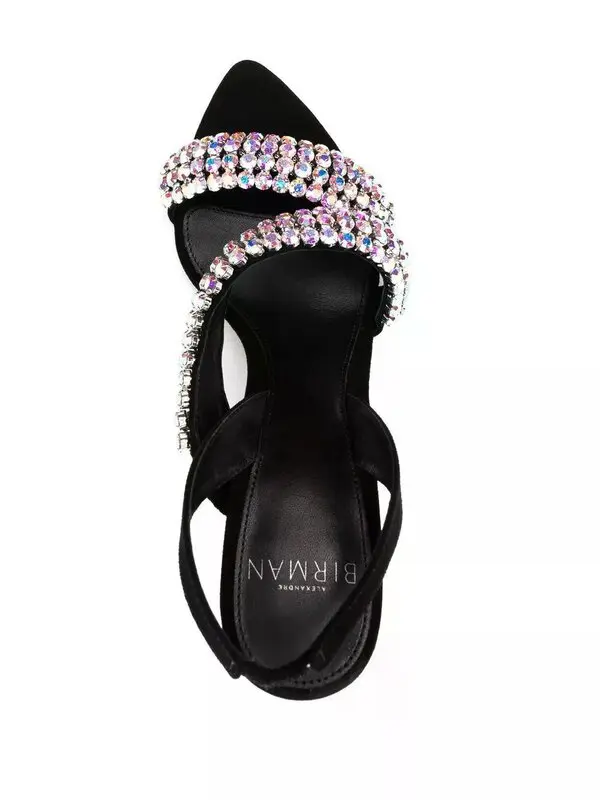 ALEXANDRE BIRMAN Crystal-embellished Leather Sandals