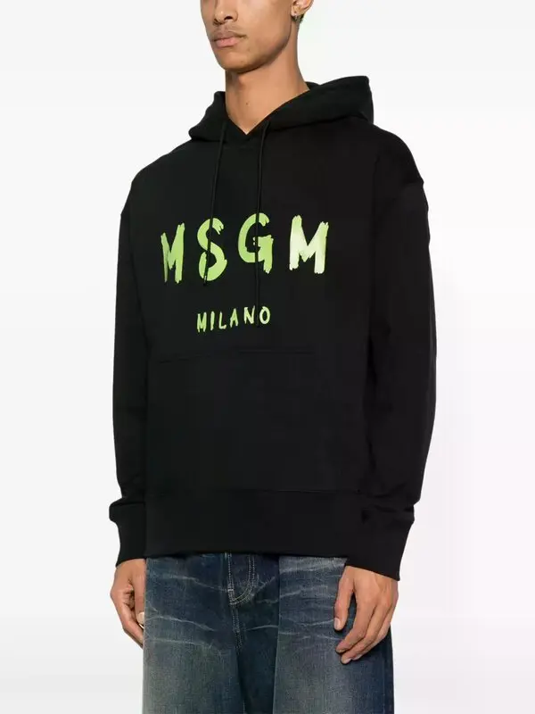 MSGM Logo-print Hoodie - Black
