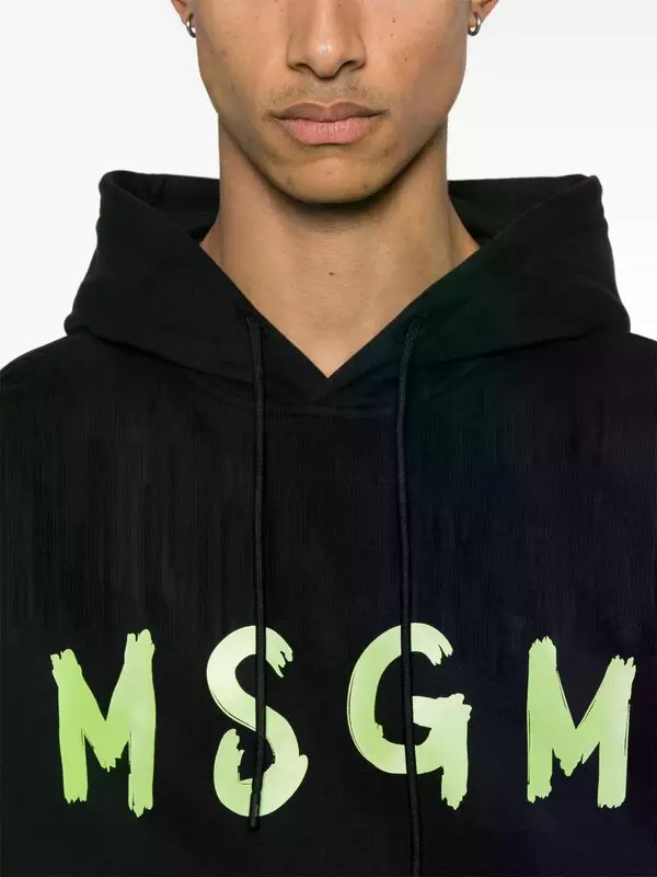 MSGM Logo-print Hoodie - Black