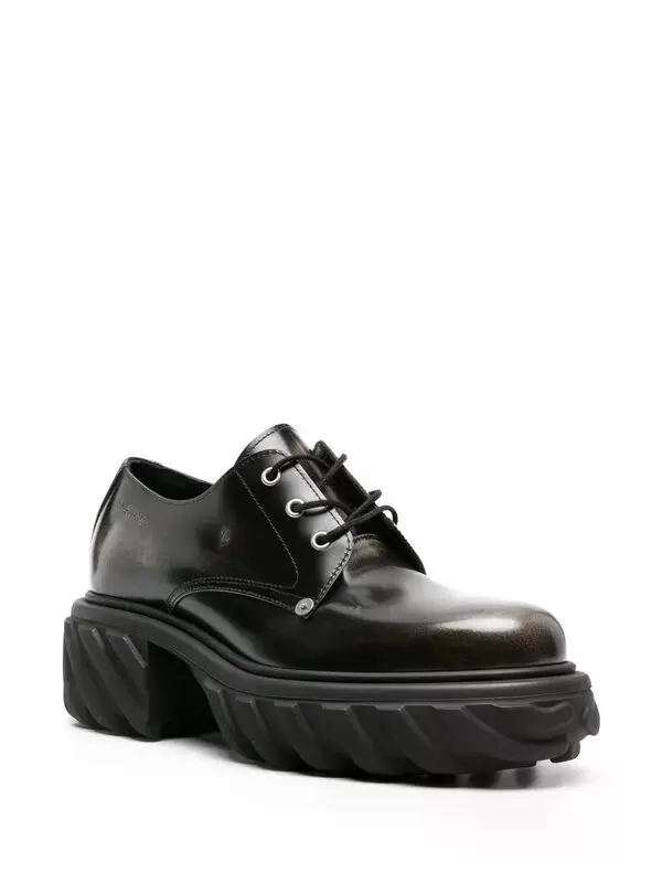 Off-White Exploration Patent Leather Derby Shoes - Grey