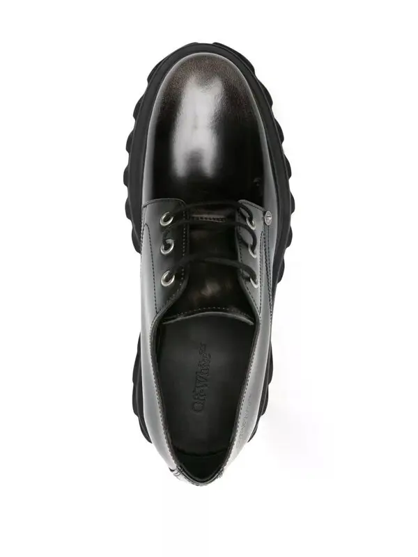 Off-White Exploration Patent Leather Derby Shoes - Grey