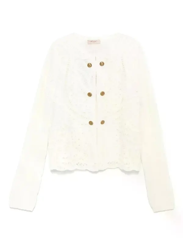 TWINSET Open-knit Cardigan - White