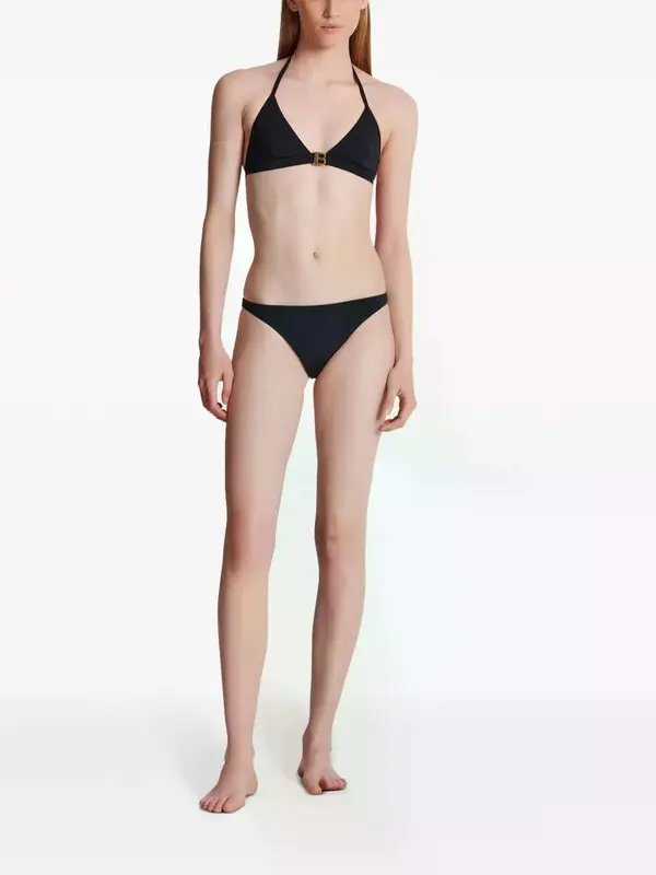 Balmain Logo-print Triangle Bikini Set - Black