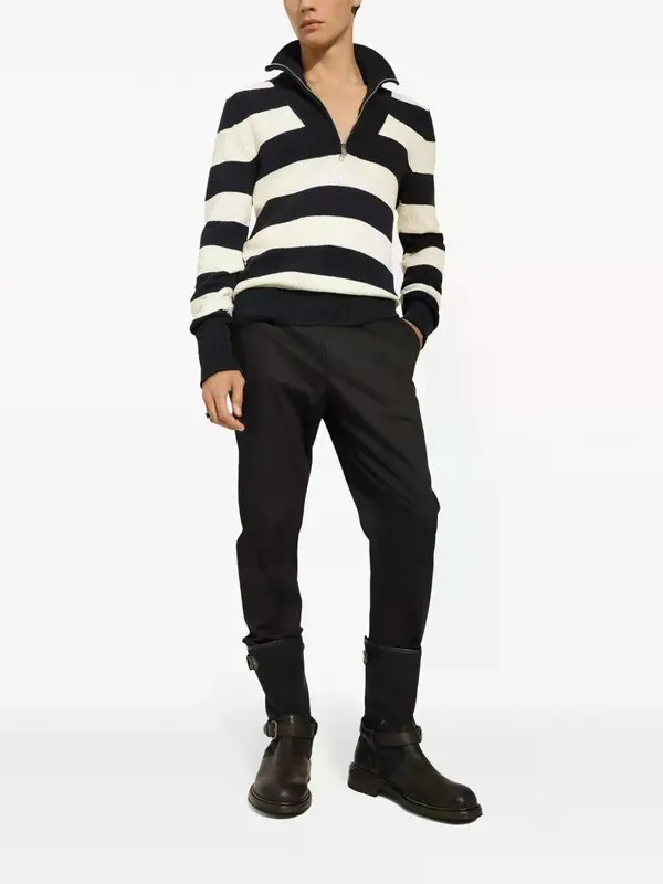 Dolce & Gabbana Slim-cut Cotton Trousers - Blue