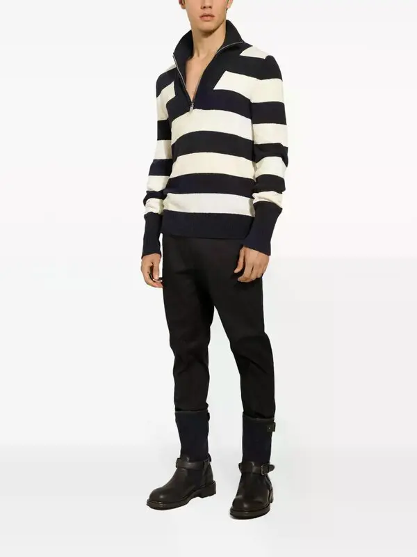 Dolce & Gabbana Slim-cut Cotton Trousers - Blue