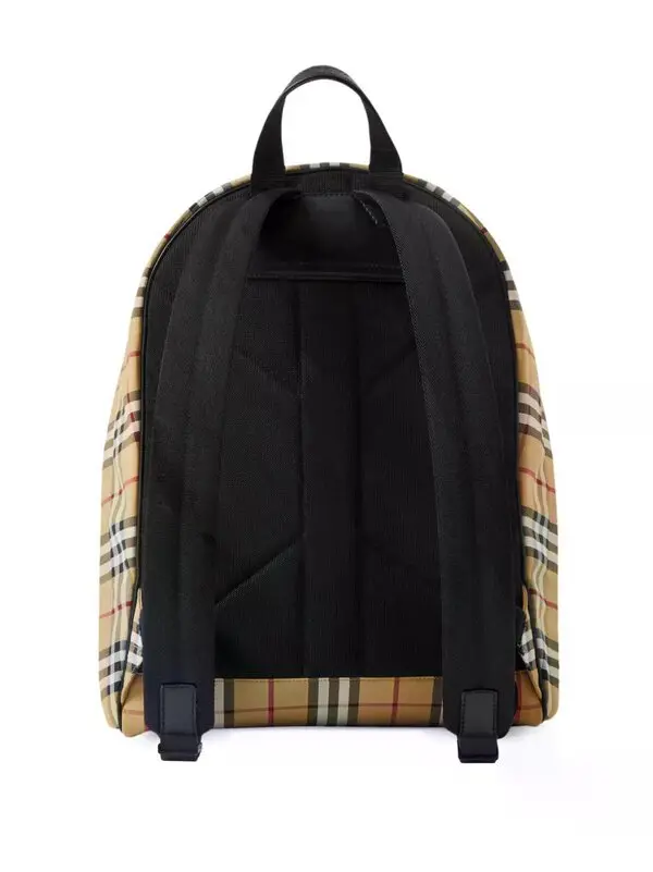 Burberry Check-print Backpack With Logo Plaque