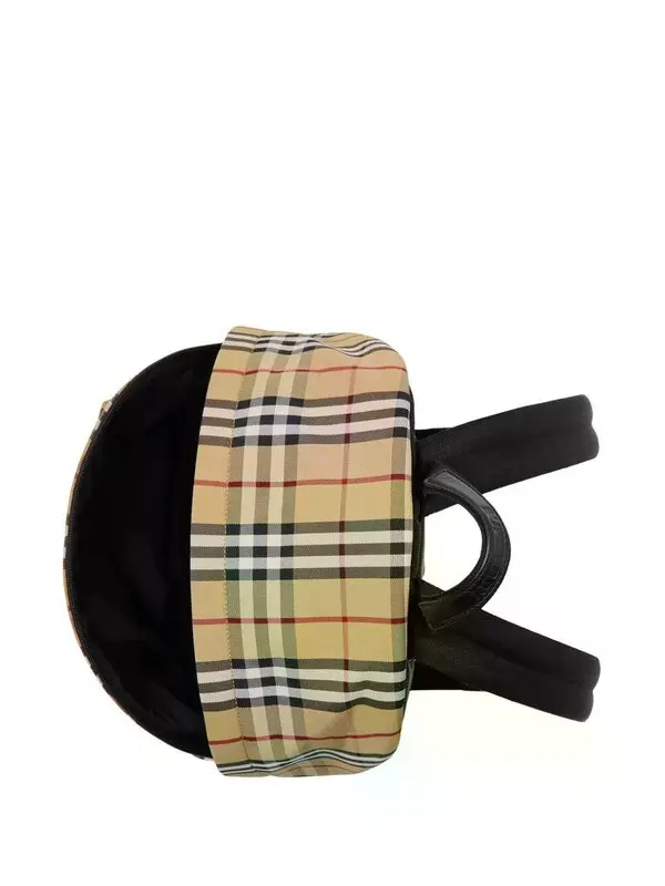 Burberry Check-print Backpack With Logo Plaque